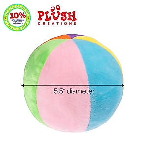Plush Rainbow Fabric Ball Rattle | Soft Plush Ball for Baby & Toddlers | Baby First Ball | Infant Rattle Ball Toy | Rainbow Plush Ball | 0-36 Months