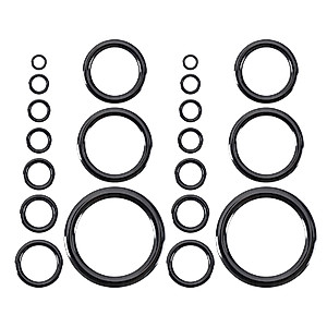 eMagTech 40PCS Fishing Rod Ceramic Guides Ring Set 10 Sizes 4.8mm-29.9mm Outer Diameter Replacement Fishing Rod Eye Fishing Rod Repair Accessories Black