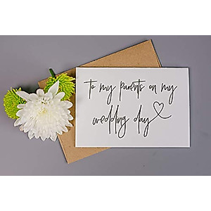 To My Parents on My Wedding Day Card - Mother and Father of Groom Gift - Mom and Dad of Bride Present from Daughter