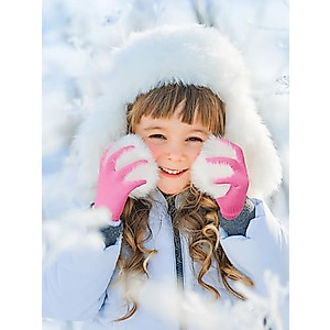 Cooraby 12 Pairs Kids Warm Magic Gloves Teens Winter Stretchy Knit Gloves Boys Girls Knit Gloves (Black, Yellow, Light Pink, Red, Mixed Colors, 4-6 Years)