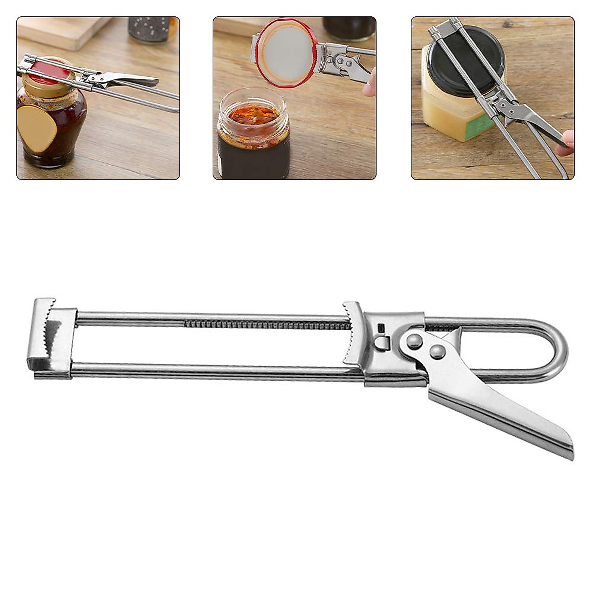 Lambergini Multifunctional Stainless Steel Cap Opener, Master Opener Adjustable Jar & Bottle Opener，Suitable for Seniors, Children, Weak Hands