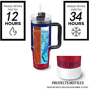 New-York 30 oz Tumbler with Handle and Straw,Car cup,Coffee Mug,100% Leakproof Insulated Tumbler with Lid and Straw,Made of Stainless Steel,Cup Holder Friendly Base,Classic Collection Gifts for Fans