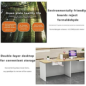 Sohodoo Chic Wood Veneer Computer Desk - Practical for Receptionists and Cash Registers in Diverse Settings(H,200 cm x 60 cm x 100 cm)