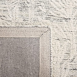 SAFAVIEH Metro Collection Area Rug - 8' x 10', Grey & Ivory, Handmade Wool, Ideal for High Traffic Areas in Living Room, Bedroom (MET877F)