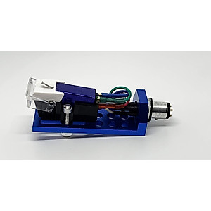 Cartridge and Stylus, Conical needle and Blue Headshell with mounting bolts for Technics SL-1200, SL-1210, SL-1600, SL-1610, SL-1700, SL-235, SL-23A, SL-B2
