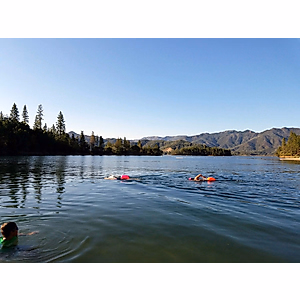 New Wave Swim Buoy - Swim Safety Float and Drybag for Open Water Swimmers, Triathletes, Kayakers and Snorkelers, Highly Visible Buoy Float for Safe Swim Training (Orange-PVC Large-20 Liter)