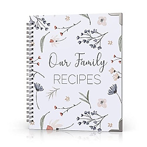 Blank Recipe Book To Write In Your Own Recipes - Family Recipe Journal to Create Your Own Cookbook - 100 Page Empty Spiral Recipe Notebook - Hardcover & Thick Paper - DIY Cooking Book & Recipe Keeper