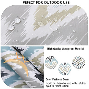 idee-home Outdoor Cushions for Patio Furniture, Outdoor Seat Cushions 24 x 24 with Fade Resistant Waterproof Removable Cover, Deep Seat Replacement Couch Sofa Chair Cushions for Yard Garden