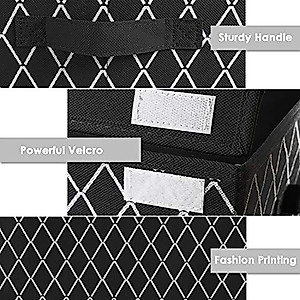 Toy Chest Box Organizer Bins for Boys Girls, Kids Large Collapsible Storage Box Container Sturdy with Fabric Flip-Top Lid & Handles for Clothes,Blanket,Nursery,Playroom,Bedroom,Stuffed Animals 24.5x13x16 (Black)