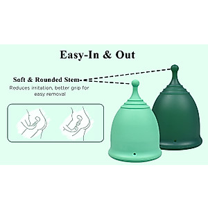 SHORDY Reusable Menstrual Cup (Small & Large) Set of 2 with Box, Medical Grade Silicone, Copa Menstruelle, Period Cup, Heavy & Light Flow, Feminine Hygiene, Tampons, Pads & Disc Alternative for Women