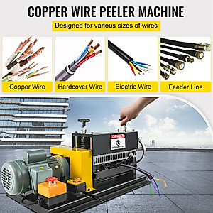 BestEquip Wire Stripping Machine 0.06" -1.5",Automatic or Hand-crank Wire Stripper Machine 11Holes & 10 Blades, Automatic Wire Stripping Tool Motor Rated Speed 1400Rpm,for Recycling Copper Wire