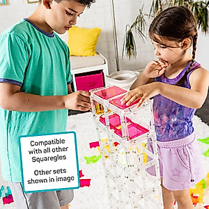 SQUAREGLES More Squares & Edge Frames Set 20 Pieces Magnetic Building Blocks Kids Magnetic Tiles STEM Toys for Kids 4-10 Yr Olds, STEAM Learning, Science Toy, Requires an Essential Set to Play