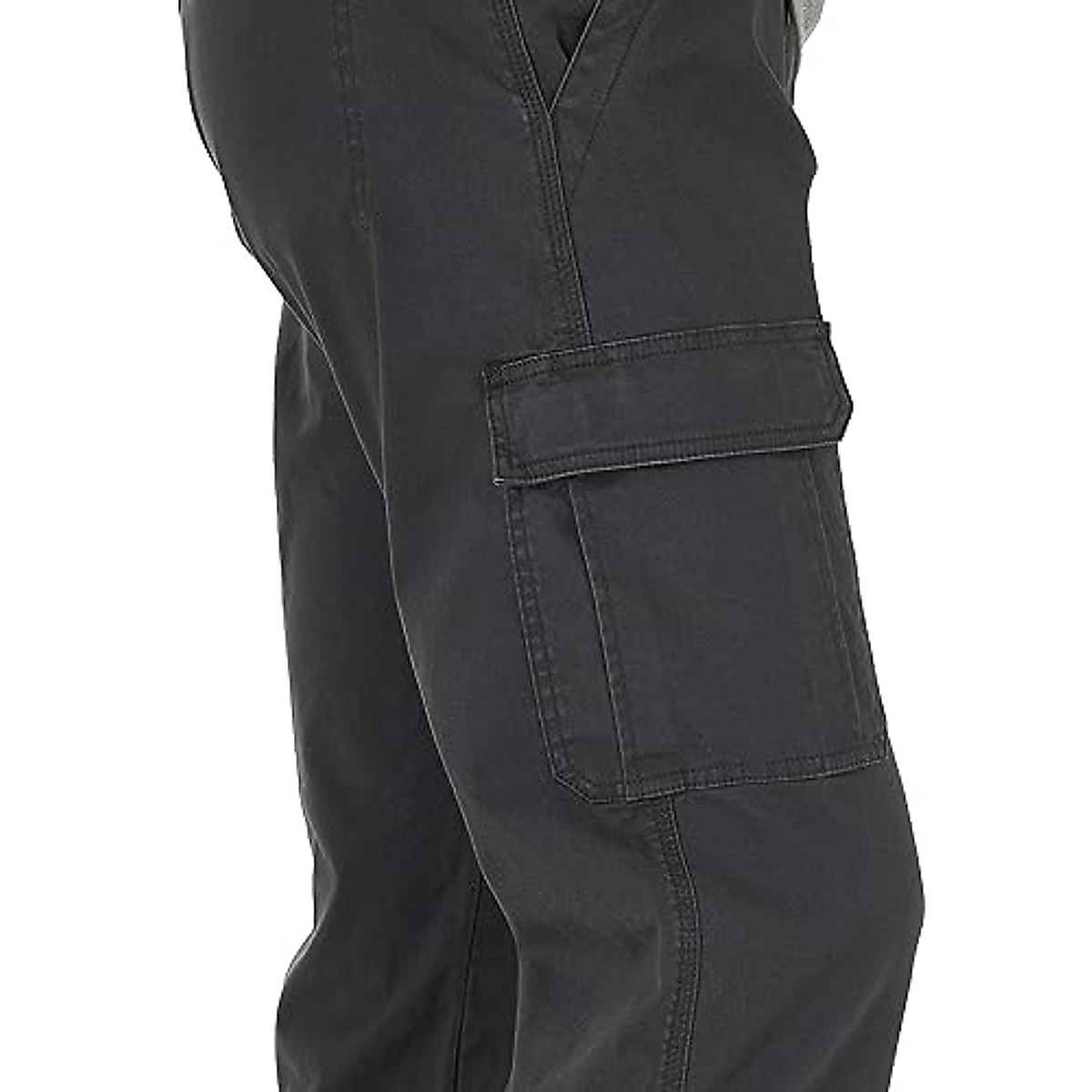 Wrangler Authentics Men's Relaxed Fit Stretch Cargo Pant, Anthracite Twill, 34W x 30L