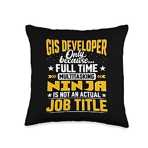 GIS Developer Job Title - Funny GIS Creator Programmer Throw Pillow