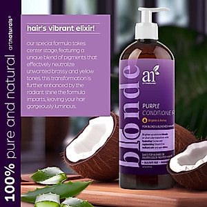 Artnaturals Purple Conditioner – (16 Fl Oz / 473ml) – Protects, Balances and Tones – Bleached, Color Treated, Silver, Brassy and Blonde Hair - Sulfate Free