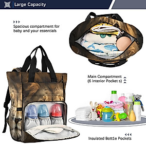 xigua Lion Portrait Diaper Bag Backpack Multi Function Baby Changing Bags Waterproof Large Capacity Travel Back Pack for Mom Dad