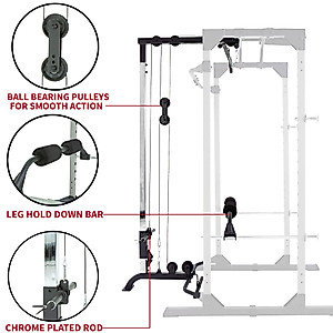 FITNESS REALITY 810XLT Super Max Power Rack Cage with Lat Pull Down and Low Row Cable Attachment