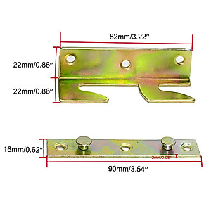 Luomorgo 4 Sets Bed Rail Brackets, Non-Mortise Bed Rail Fittings Bed Frame Brackets for Headboard and Footboard (with Screws)