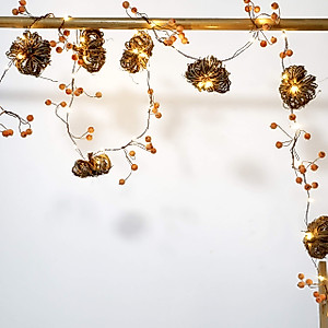 MIYA LIFE Nature Rattan Pumpkin String Lights 10FT 30LEDs - Fall Garland with Lights Battery Operated Wicker Pumpkin Lights - Perfect Autumn Lights Fall Decorations for Home (Rattan Pumpkin 1)