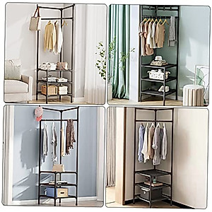 Zerodeko Corner Coat Rack Scarf Hanger Metal Hanger Outfit Hangers Clothing Garment Rack Wire Shoe Organizer Shoes Storage Shelves Coat Rack Stand Clothes Rack for Bedroom Drying Coat Rack
