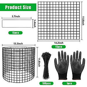 5 Pack Plant Protector from Animals, 13x12 inch Wire Plant Cages Mesh Plant Cage Garden Plant Protector, Sturdy Bunny Barricades Chicken Wire Cloche Plant Protectors for Keeping Bunny Animals Out