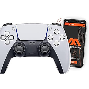 White/Chrome Custom Rapid Fire, Anti Recoil, Macros MODDED Controller for PS5 & PC - Unique Smart Mods for ps5 controller controlled by the APP. Best for FPS Games. Enhanced Gaming Experience