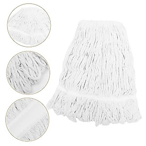HONMEET Mop Replacement Head Wet Mop Head Refill Mop Head Commercial Mop Head Floor Sweeper Mop Refill Replacement Mop Refill Accessory Cleaning Mop Replacement Cotton Thread White