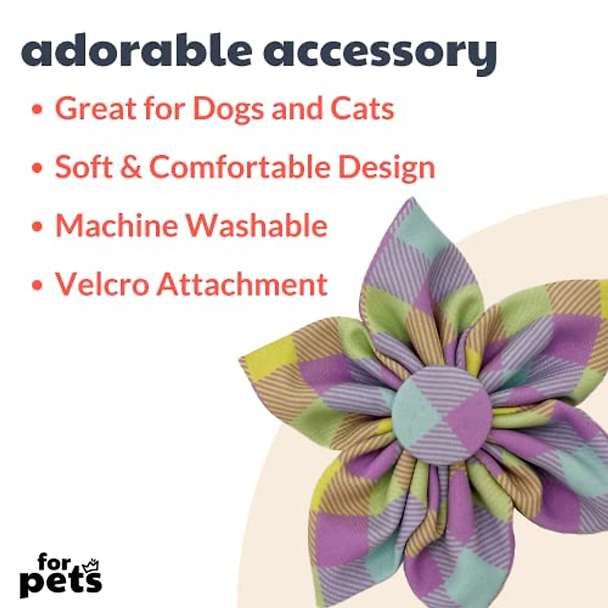 H&K Pet Pinwheel | Lavender Lemon (Small) | Easter Spring Velcro Collar Accessory for Dogs/Cats | Fun Pet Pinwheel Collar Attachment | Cute, Comfortable Pet Accessory
