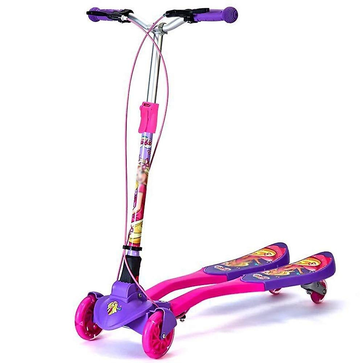 ygqtbc Swing Scooter Foldable Wiggle Kick Scooters Self Propelling Speeder Outdoor Sports with Height Adjustable Handlebar for Boys/Girl/Kids (Color : Purple)