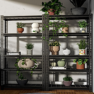 ZIKEBTUY 72" H Garage Shelving Heavy Duty Load 2000Lbs Storage Rack Shelf Adjustable 5-Tier Metal Garage Storage Shelves Industrial Shelving for Basement Warehouse 36" W x 16.2" D x 72" H