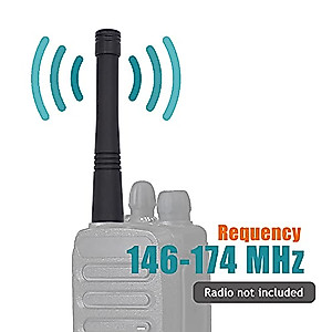 146-174 MHz VHF Stubby Antenna HAD9742A Compatible for Motorola CP200D CP200 CP150 CP200XLS CT250 GP320 GP328 GP340 GP380 GP640 HT750 HT1250 HT1550 Two Way Radio (5 Pack)