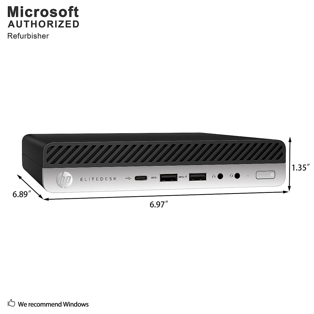 HP EliteDesk 800 G5 Mini High Performance Desktop Computer, Intel Six Core i5-9500T up to 3.7GHz, 16G DDR4, M.2 256G SSD, WiFi, BT, 4K Support, DP, Windows 10 Pro 64 English/Spanish/French(Renewed)