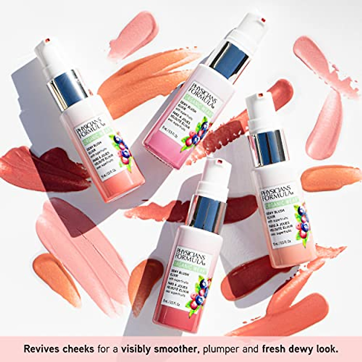 Physicians Formula Organic Wear Natural Dewy Face Blush Makeup Elixir, Crushed Berries