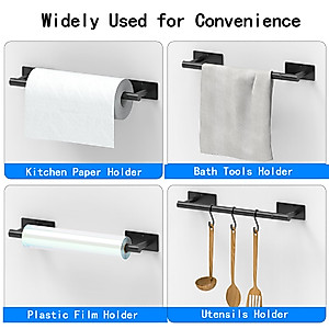 RARXTR Paper Towel Holder, Under Cabinet Paper Towel Holder for Kitchen, Adhesive Paper Towel Roll Rack for Bathroom Towel, Wall Mounted Matte Black Paper Towel Rack, SUS304 Stainless Steel…