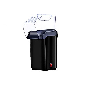 Hot Air Popcorn Popcorn Maker, Electric Popcorn Maker with Measuring Spoon Free Small Popcorn Maker No Oil Fast Air Popped Popcorn Maker for Watching Party Movies & Football Match (Black)