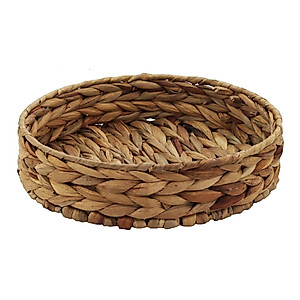 Fruit Tray Weaving by Grass, Round Bins for Vegetable, Arts and Crafts. (Small)