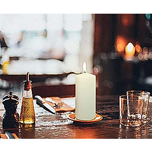 HYOOLA Ivory Pillar Candles 4x8 Inch - Unscented Pillar Candles - 2-Pack - European Made