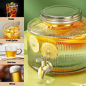 Beverage Dispenser Replacement Spigot Serveware with 304 Stainless Steel Spigot for Glass Jar & Drink Beverage Dispenser Replacement Fauce Brushed Gold