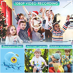 OMZER Kids Camera 1080P Selfie Mini Camera, HD Digital Video Camera for Toddlers, Video Recorder Toys for Kids, Christmas Birthday Gifts for Age 3 4 5 6 7 8 9 10 Year Old Girls Boys with 32G SD Card