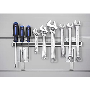 Crownwall Slatwall Steel 16" Magnetic Tool Bar - 2 Pack