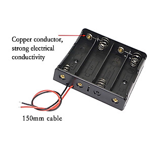 PNGKNYOCN 18650 Battery Clip, 4 Slots 3.7V DIY Battery Storage Box in Series Plastic Batteries Case YOUCHENG for 18650 Battery with Connect Lead(4-Pack)