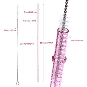 Ayoyo 6 Pcs 11 Inch Reusable Plastic Straws Glitter Party Wedding Holiday Drinking Straw for Tumbler 1 Cleaning Brush Include