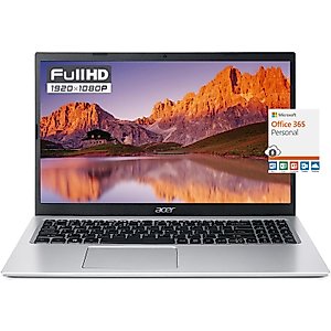 Acer Aspire Slim Laptop for Business Student, 15.6'' FHD Display, Intel Celeron N Series Processor, 12GB RAM 256GB SSD, WiFi, Webcam, RJ-45, USB Type-A&C, Windows 11, 1-Year Microsoft 365 +Mousepad