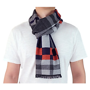 MELIFLUOS DESIGNED IN SPAIN Scarf for Men Reversible Elegant Classic Cashmere Feel Scarves for Spring Fall Winter (TA04-2)