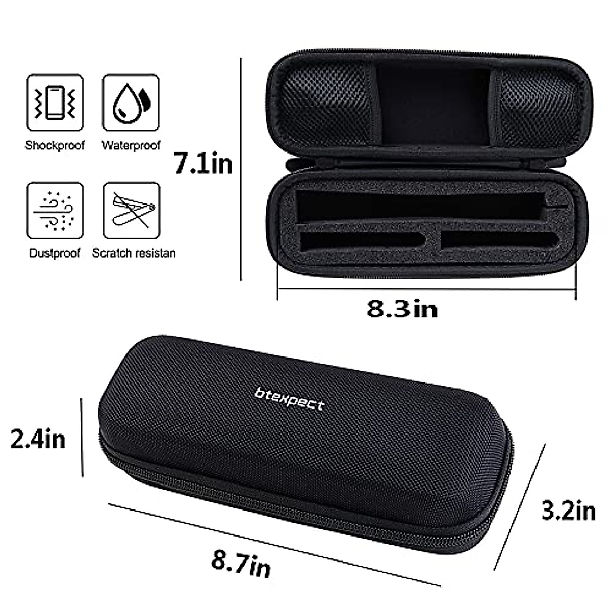 Case Compatible with Philips Sonicare 4100 5100 6100 6500 9300 9500 9700 9750 Rechargeable Electric Toothbrush.Electric Toothbrush Travel Case Carrying Case with Mesh Pocket for Accessories Charger.