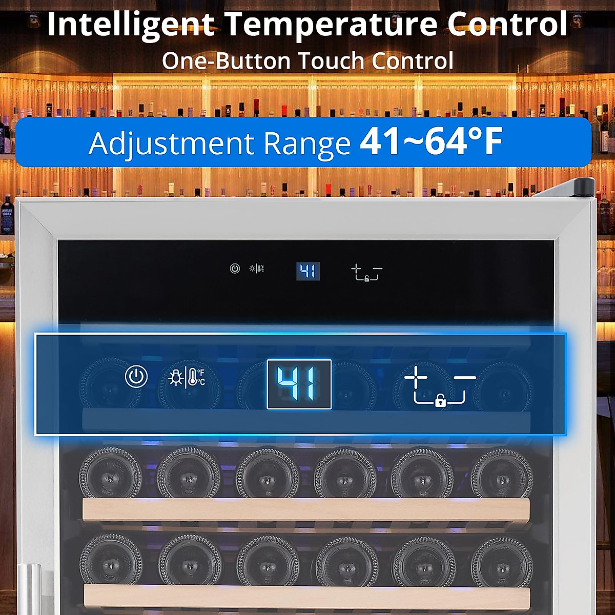 Garvee 177 Bottles Wine Fridge Dual Zone Large Wine Cooler Refrigerator w/Lock 41~64°F Digital Temperature Control Wine Refrigerator Freestanding for Red White Wine, Champagne, Beer - Black