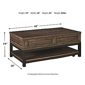 Signature Design by Ashley Johurst Rect Lift Top Cocktail Table, Brown