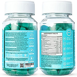 Sugarbear Hair Vegan Vitamin Gummies for Normal Hair Growth Vitamin C, Biotin, B12, Zinc, Iodine, Folic Acid, Coconut Oil, Hair and Nails Supplement for Women & Men 75ct(1 Month Supply + 7 Bonus Days)