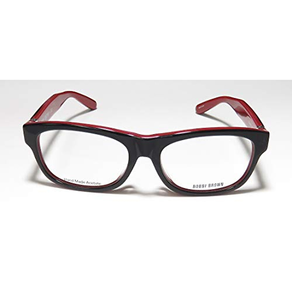 Bobbi Brown The Bobbi Womens/Ladies Rectangular Full-rim Brand Name Glamorous In Style Eyeglasses/Eyeglass Frame (54-16-135, Black/Red)