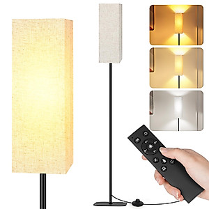 ATAEFR Floor Lamps for Living Room Bedroom, Modern Standing Lamp with Remote Control, Dimmable 3 Color Temperatures, 67" Tall lamp for Reading Office, 12W LED Bulb